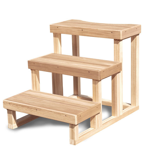 3 Tier Steps for Cold Plunge - Clear Red Cedar – Hot Tub Outfitters